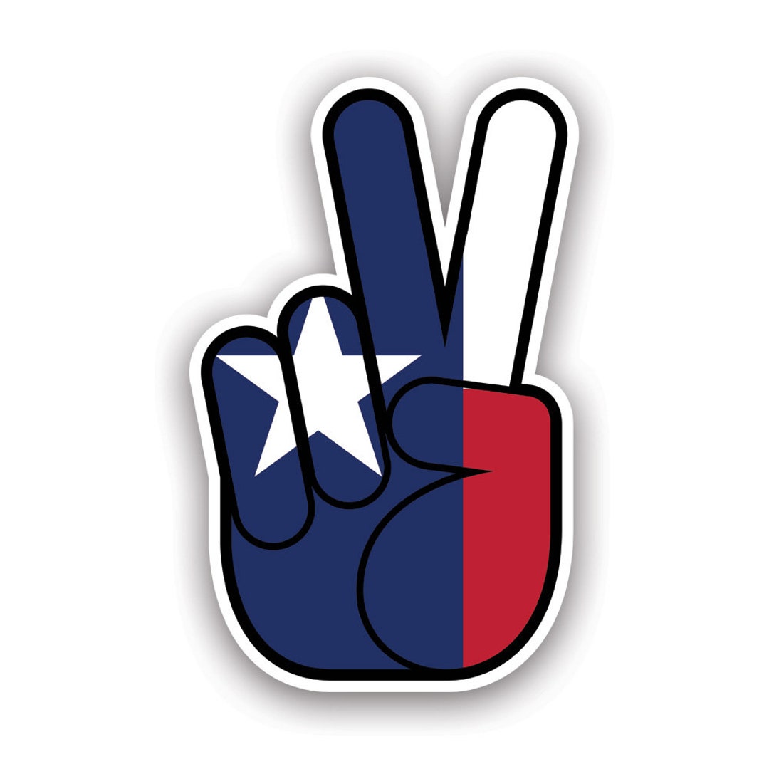 Texas State Shaped Peace Sign Sticker - Decal - American Made - UV ...