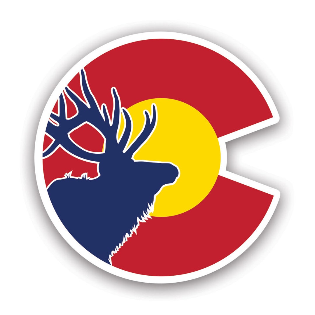 Colorado Flag Elk Sticker - Decal - American Made - UV Protected State ...