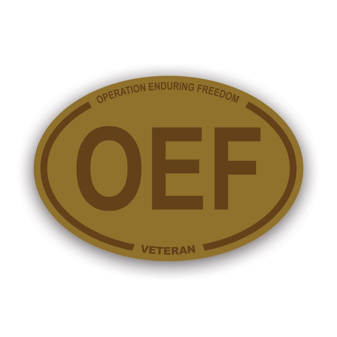 Desert Camo Operation Enduring Freedom Veteran OEF Oval Sticker - Decal ...