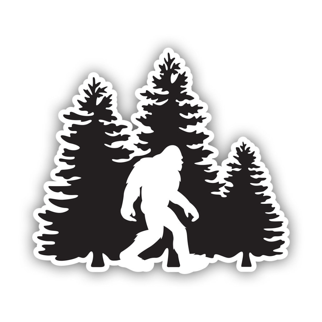 Bigfoot Trees Forest Sticker - Decal - American Made - UV Protected ...