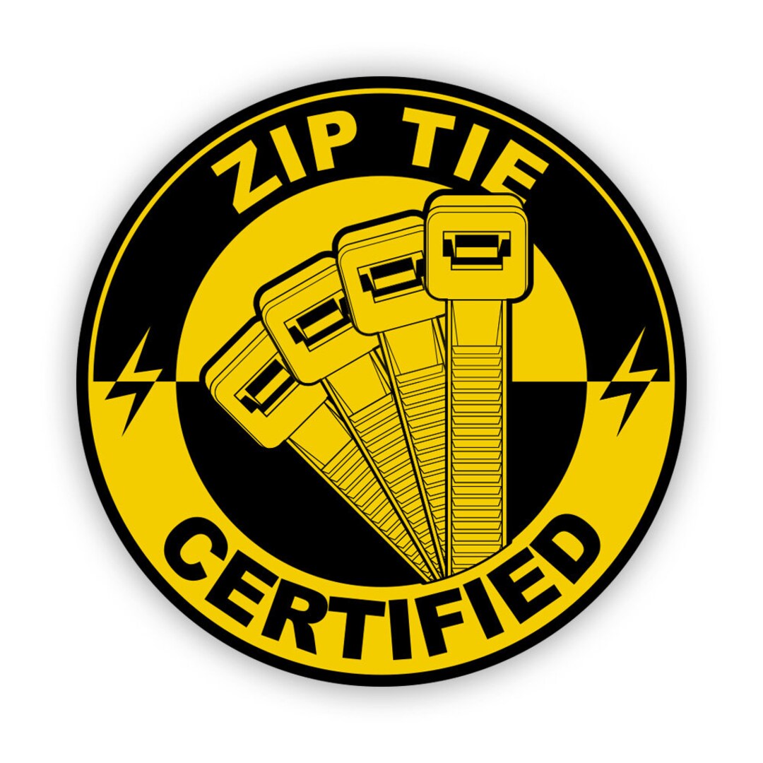 Yellow Zip Tie Certified Sticker Decal American Made UV Protected ...