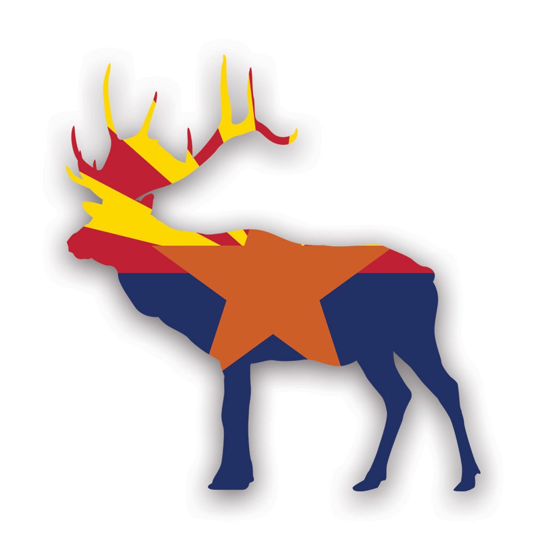 Arizona Deer Shaped Flag Sticker - Decal - American Made - UV Protected ...