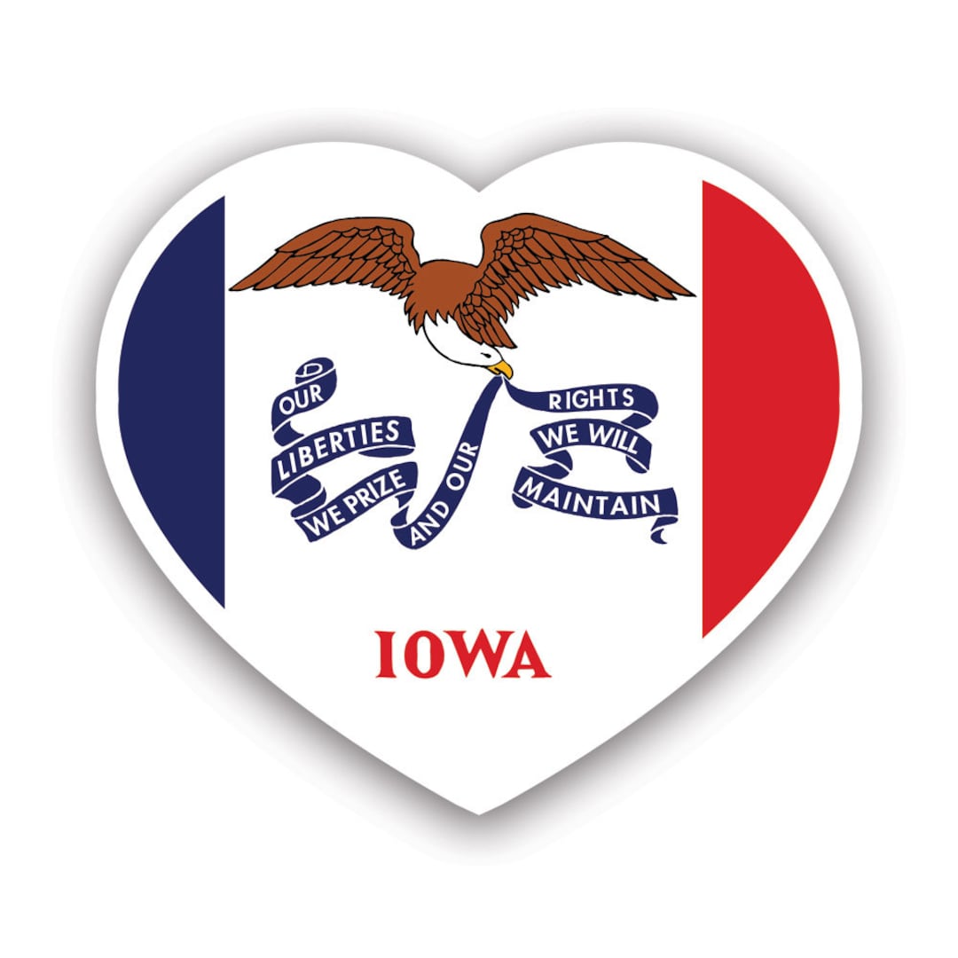 Iowa Heart Sticker Decal American Made UV Protected Ia Love Hearts ...