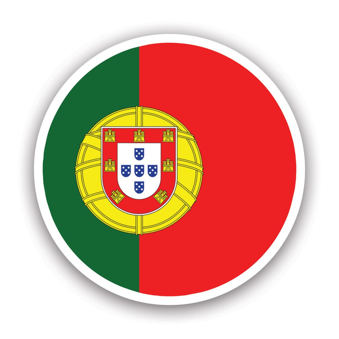 Round Portuguese Flag Sticker Decal American Made UV Protected Portugal ...