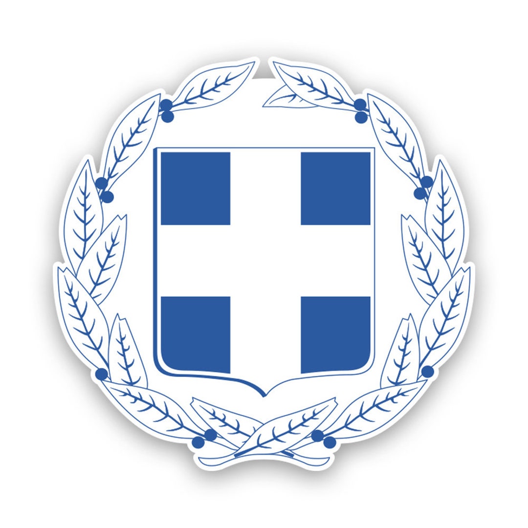Greek Coat of Arms Sticker - Decal - American Made - UV Protected ...
