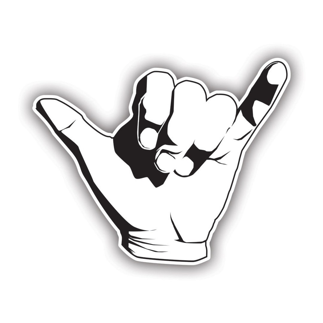 Hang Loose Hand Sticker - Decal - American Made - UV Protected - Shaka ...