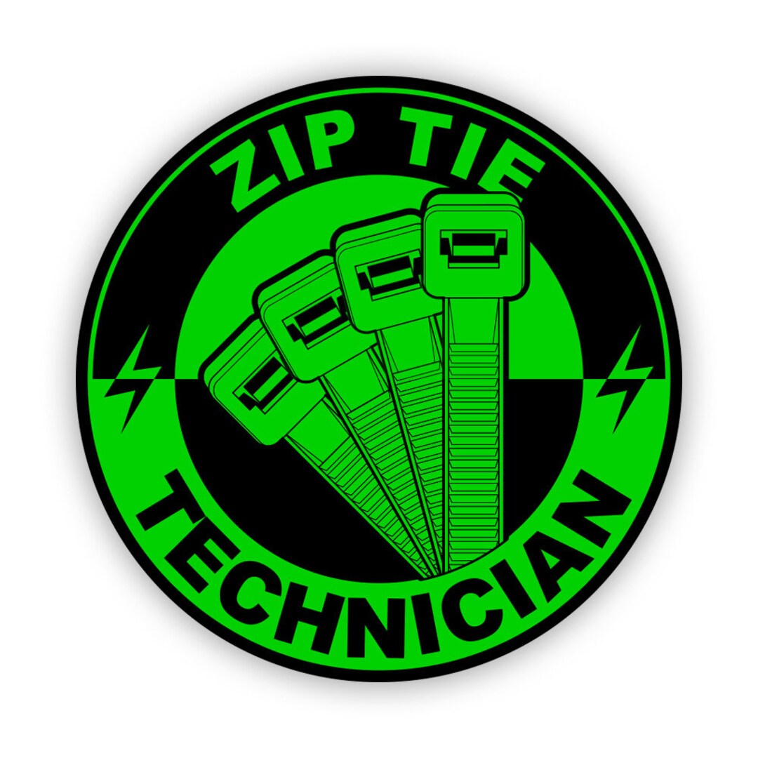Green Zip Tie Technician Sticker Decal American Made UV Protected ...