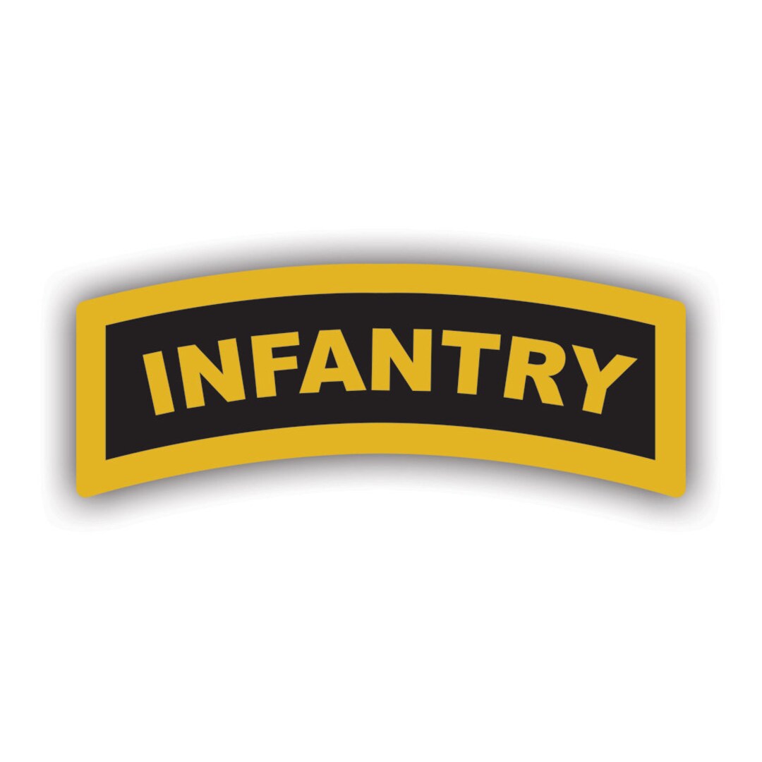 Yellow Infantry Tab Sticker - Decal - American Made - UV Protected - Gi ...