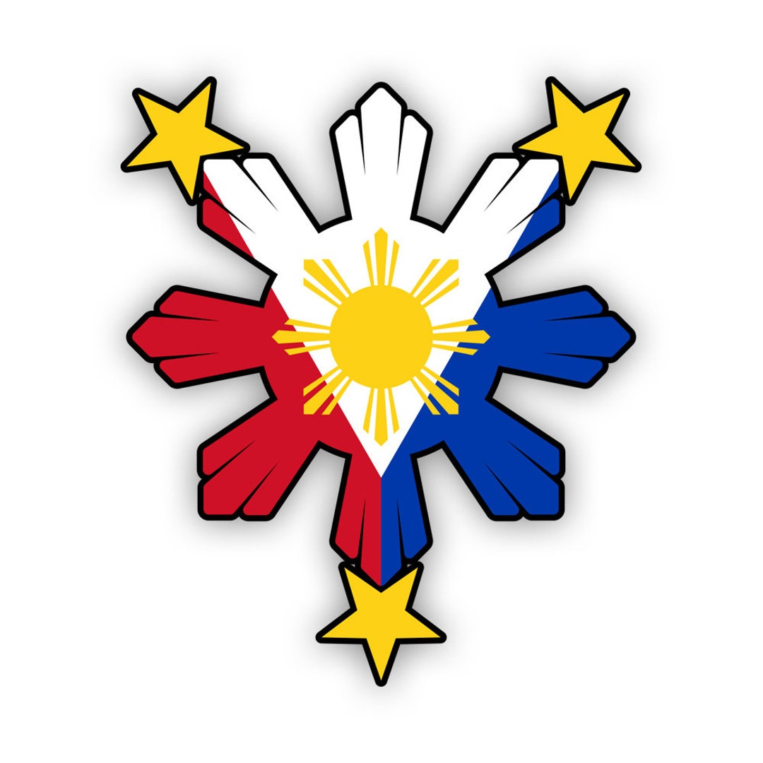 Filipino Sun With Philippines Flag Sticker - Decal - American Made - UV ...