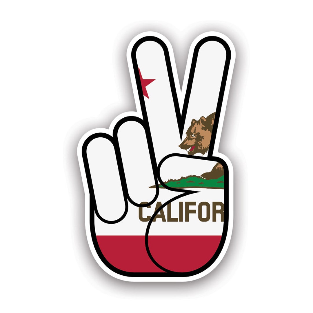 California State Shaped Peace Sign Sticker - Decal - American Made - UV ...