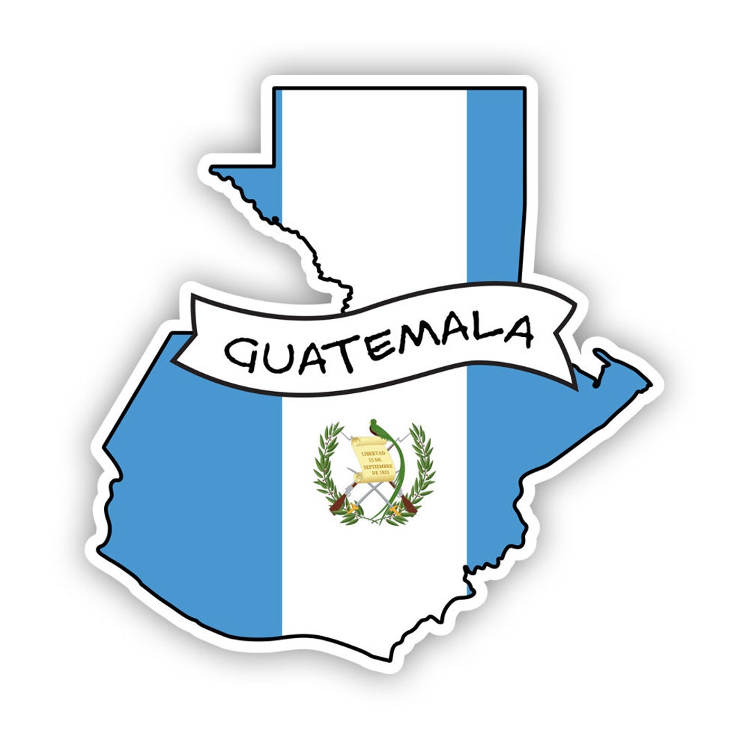 Guatemalan Shaped Guatemala Flag Sticker Decal American Made UV ...