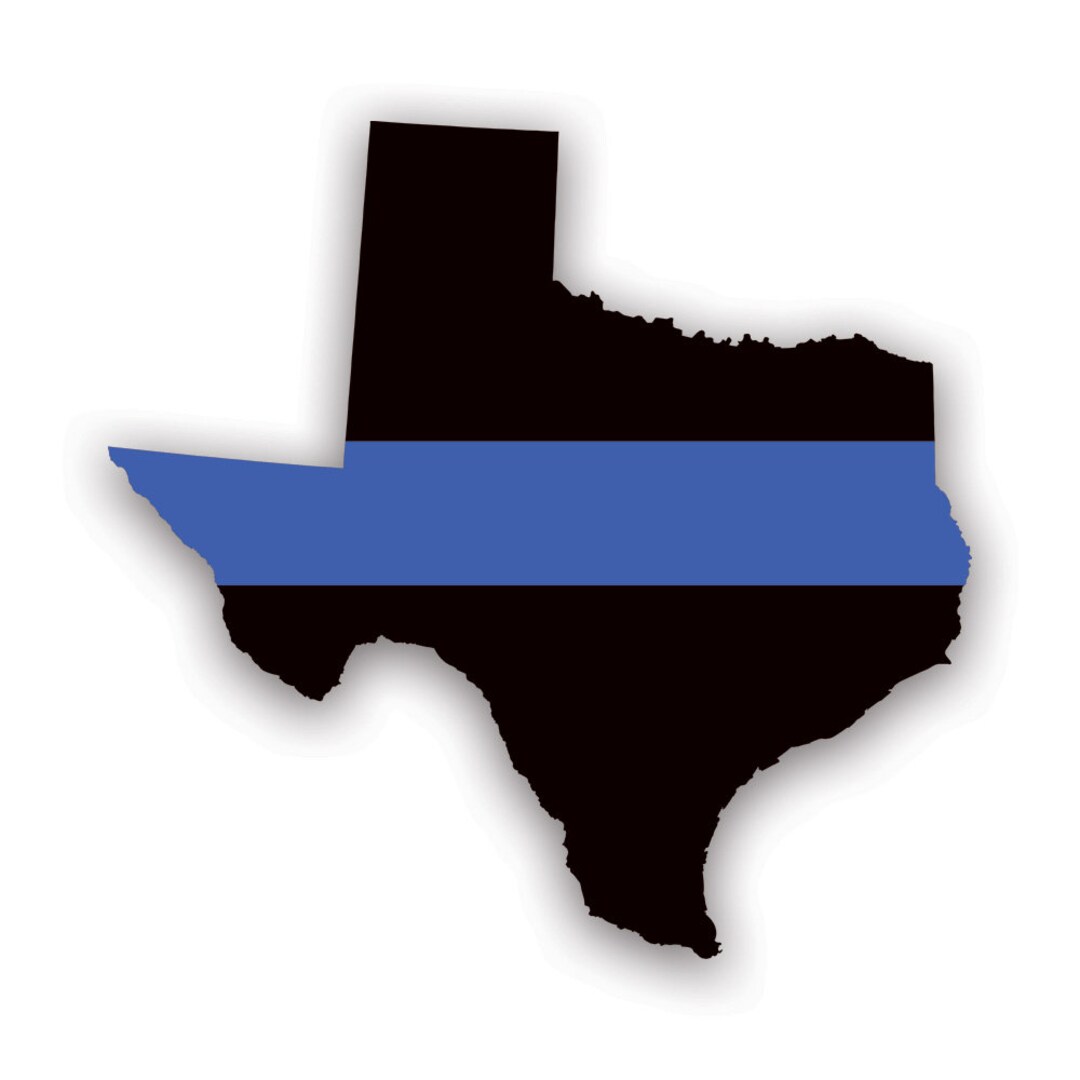 Texas State Shaped the Thin Blue Line Sticker - Decal - American Made ...