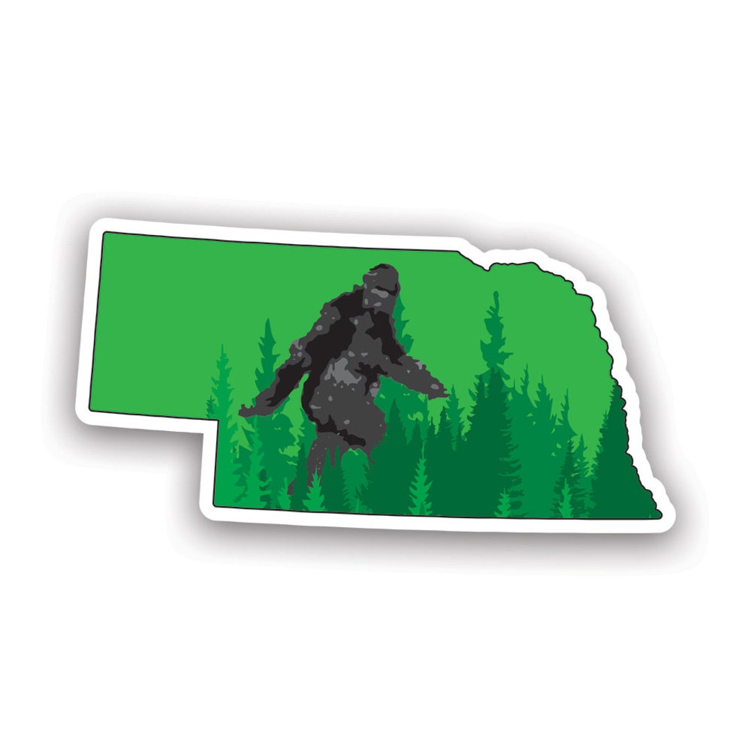 Nebraska Bigfoot Flag Sticker - Decal - American Made - UV Protected ...