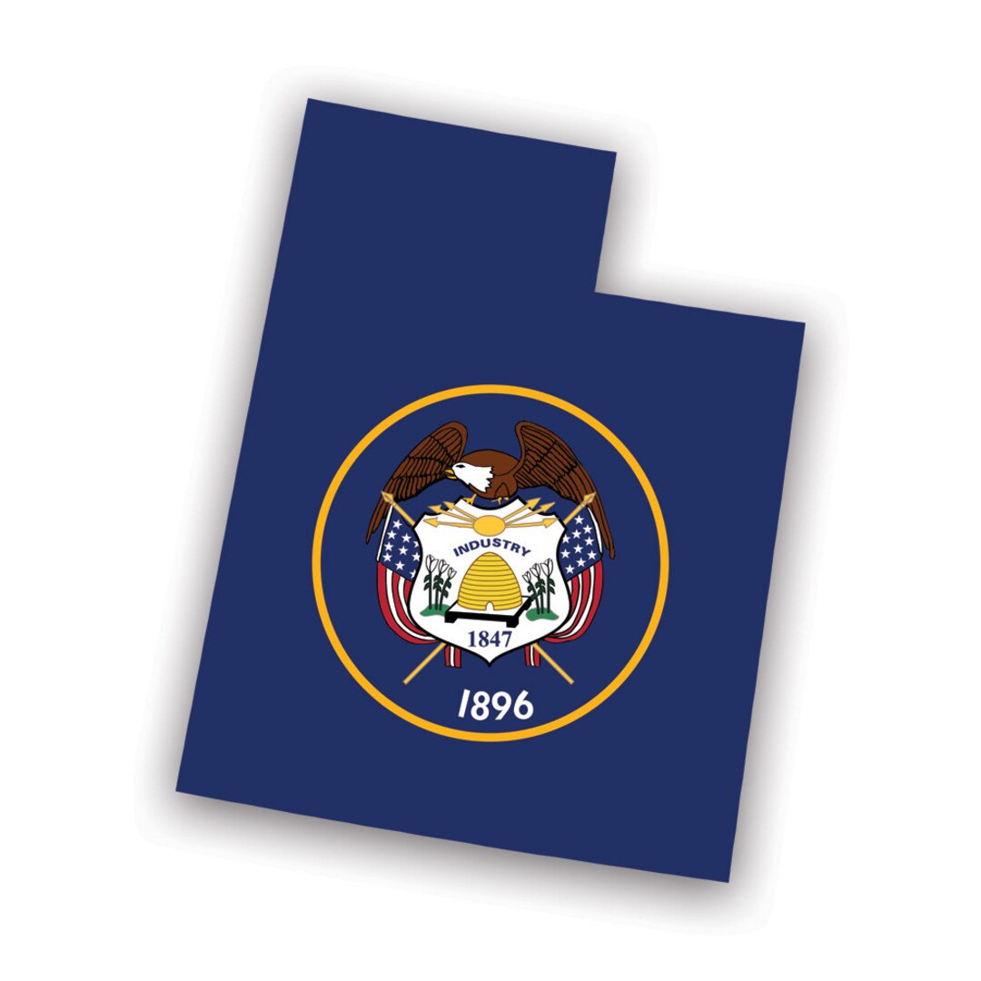 Utah State Shaped Flag Sticker - Decal - American Made - UV Protected ...