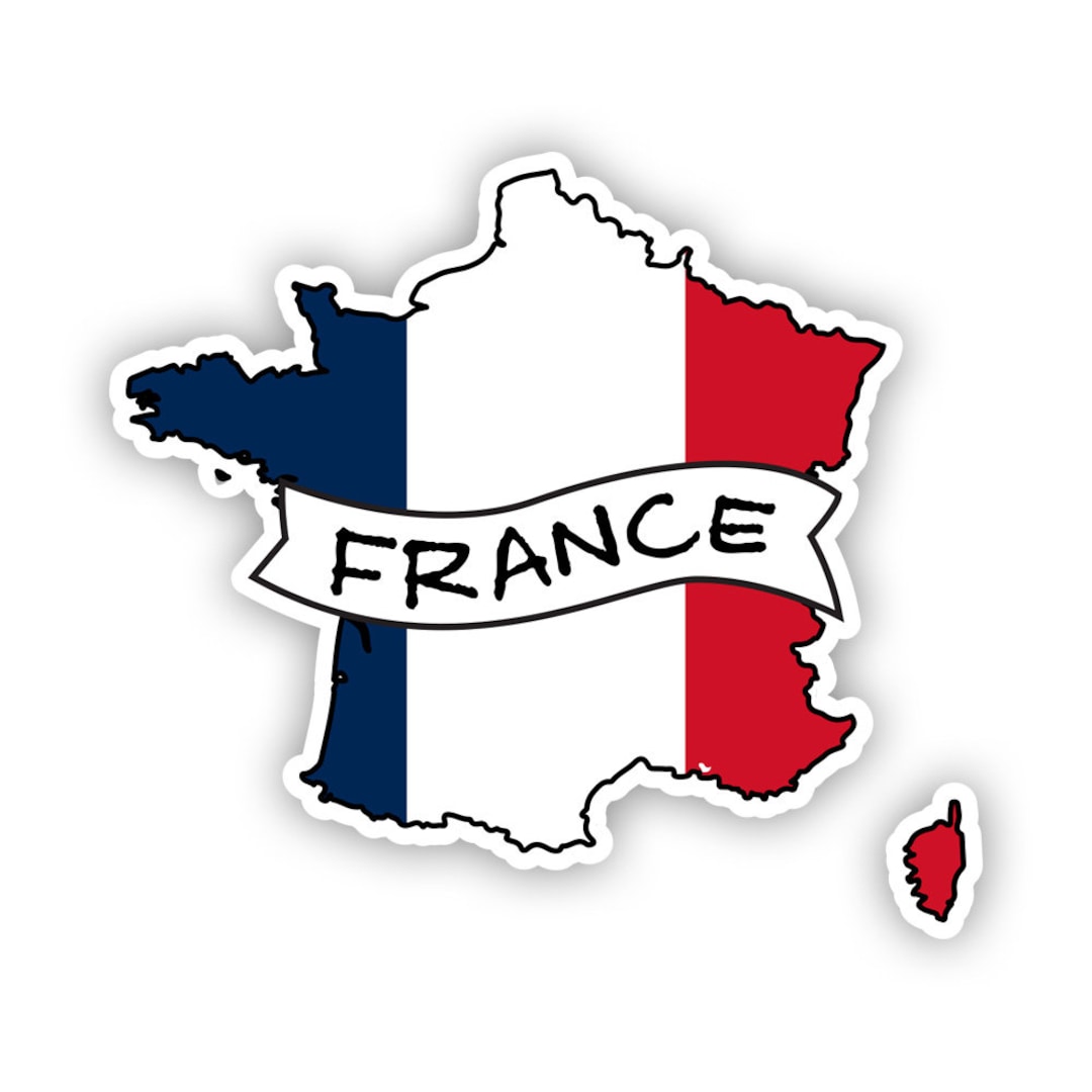 French Shaped France Flag Sticker - Decal - American Made - UV ...