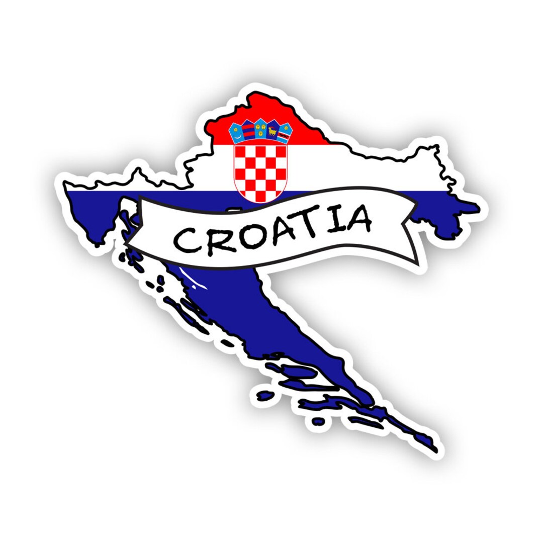 Croatian Shaped Croatia Flag Sticker Decal American Made UV Protected ...