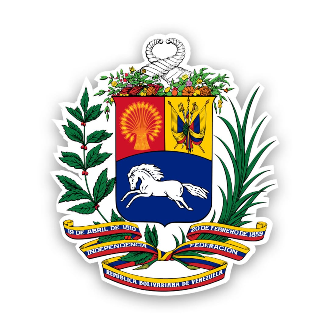 Etiqueta engomada del escudo de armas de Venezuela Calcomanía Fabricado ...