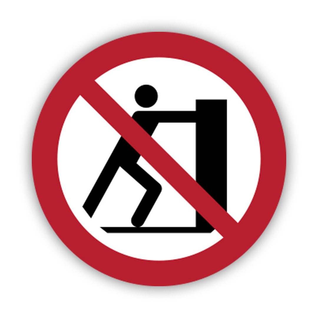 P017 No Pushing Sticker Decal American Made UV Protected Iso 7010 3864 ...