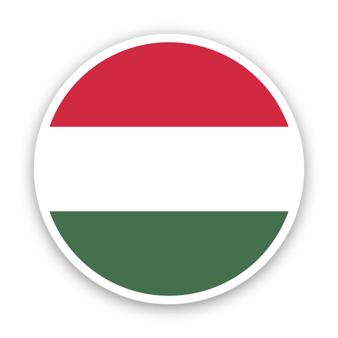 Round Hungarian Flag Sticker - Decal - American Made - UV Protected - Hungary Hun Hu Circle - Etsy