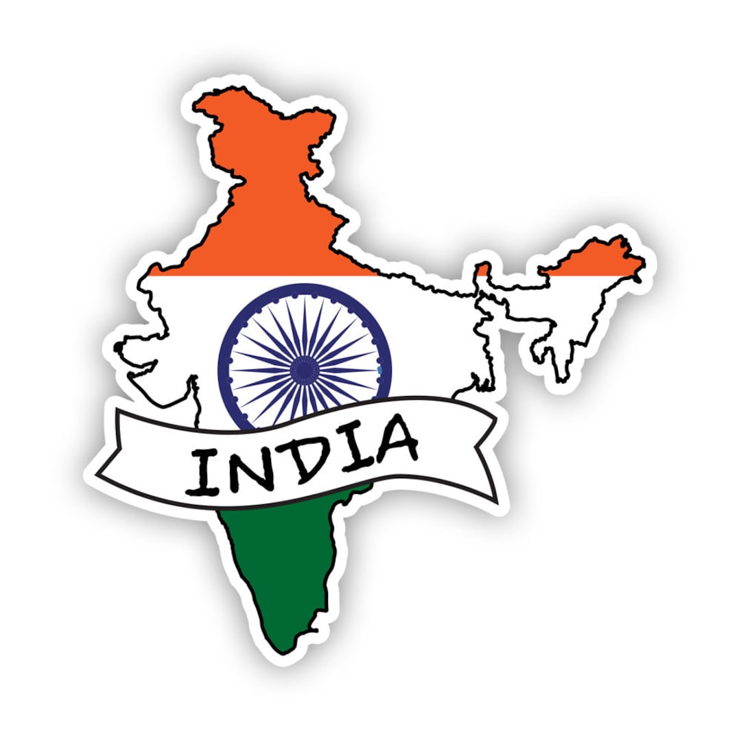 Indian Shaped India Flag Sticker Decal American Made UV Protected ...