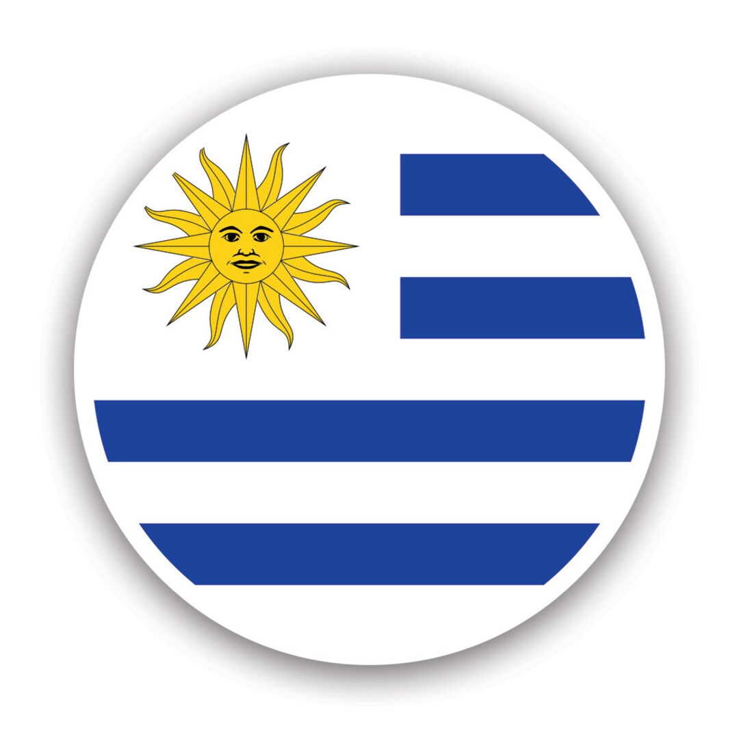 Round Uruguayan Flag Sticker - Decal - American Made - UV Protected ...