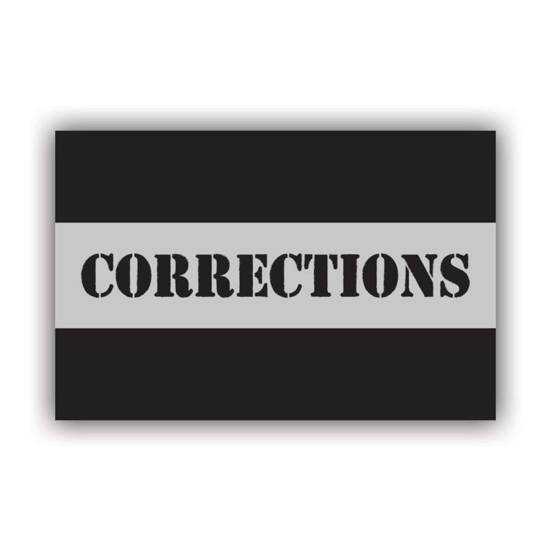 Thin Silver Line Corrections Flag Sticker - Decal - American Made - UV ...