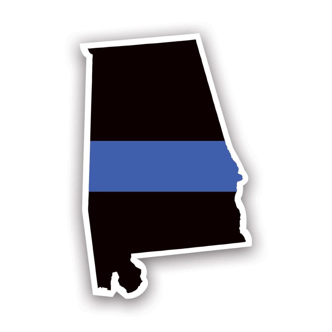 Alabama State Shaped the Thin Blue Line Sticker Decal American Made UV ...