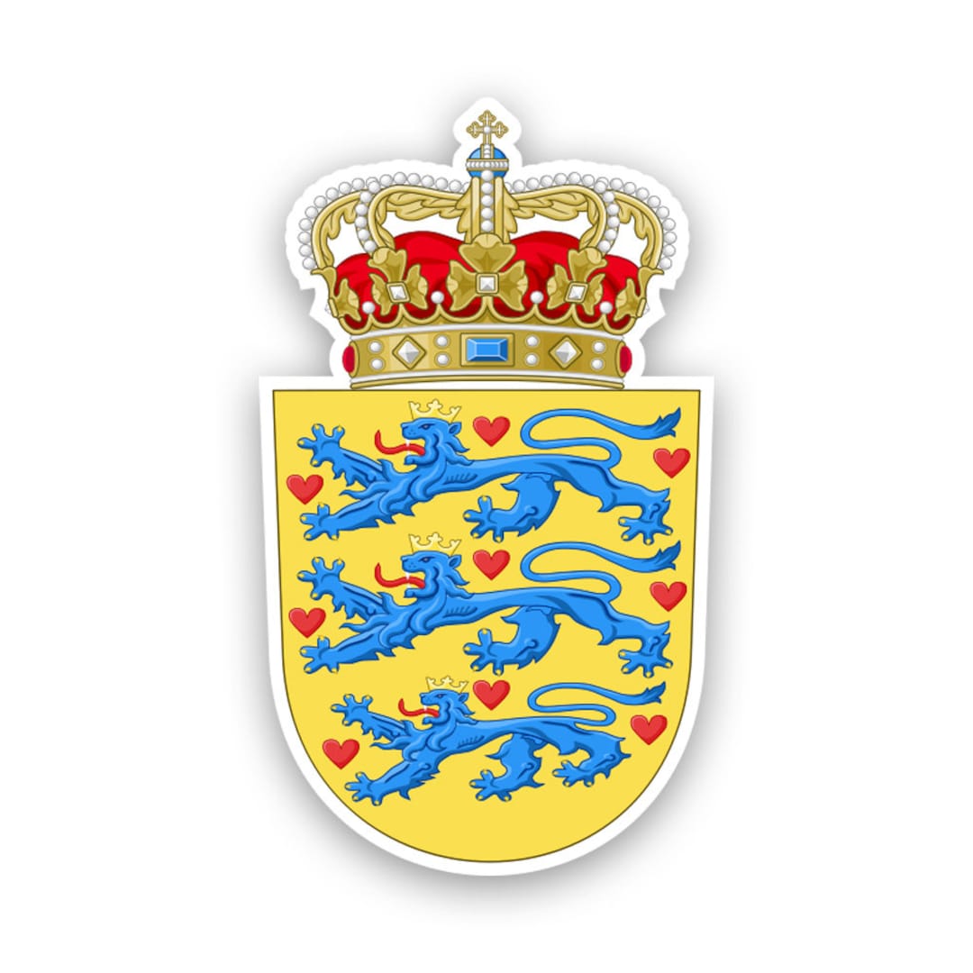 Danish Coat of Arms Sticker - Decal - American Made - UV Protected ...