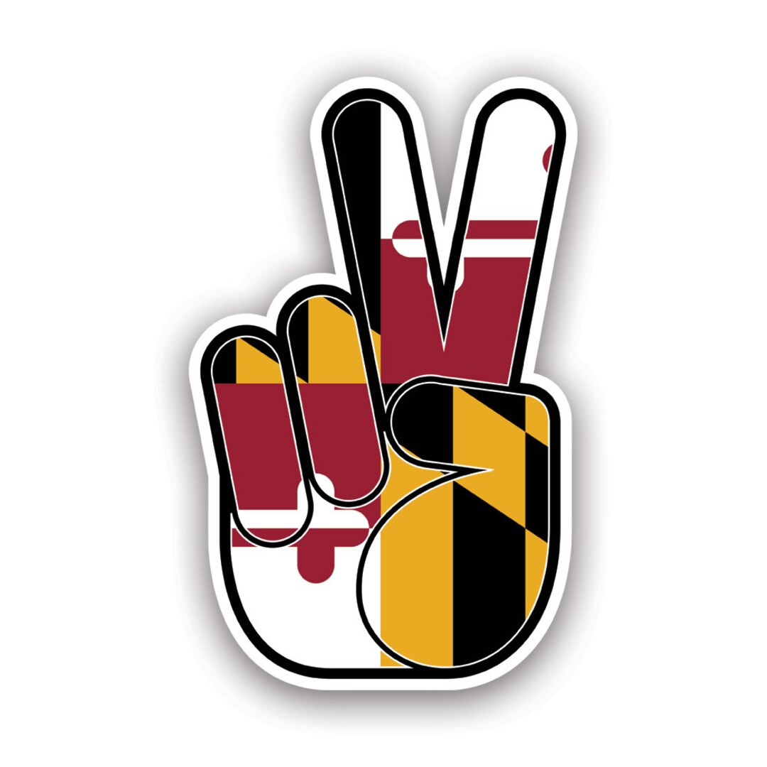 Maryland State Shaped Peace Sign Sticker - Decal - American Made - UV ...