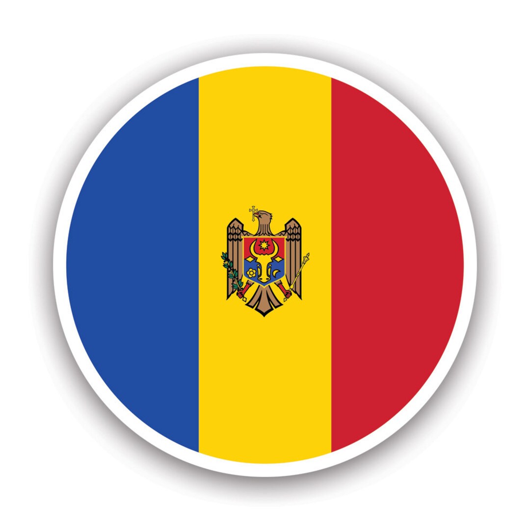 Round Moldovan Flag Sticker - Decal - American Made - UV Protected - Moldova Mda Md Circle - Etsy