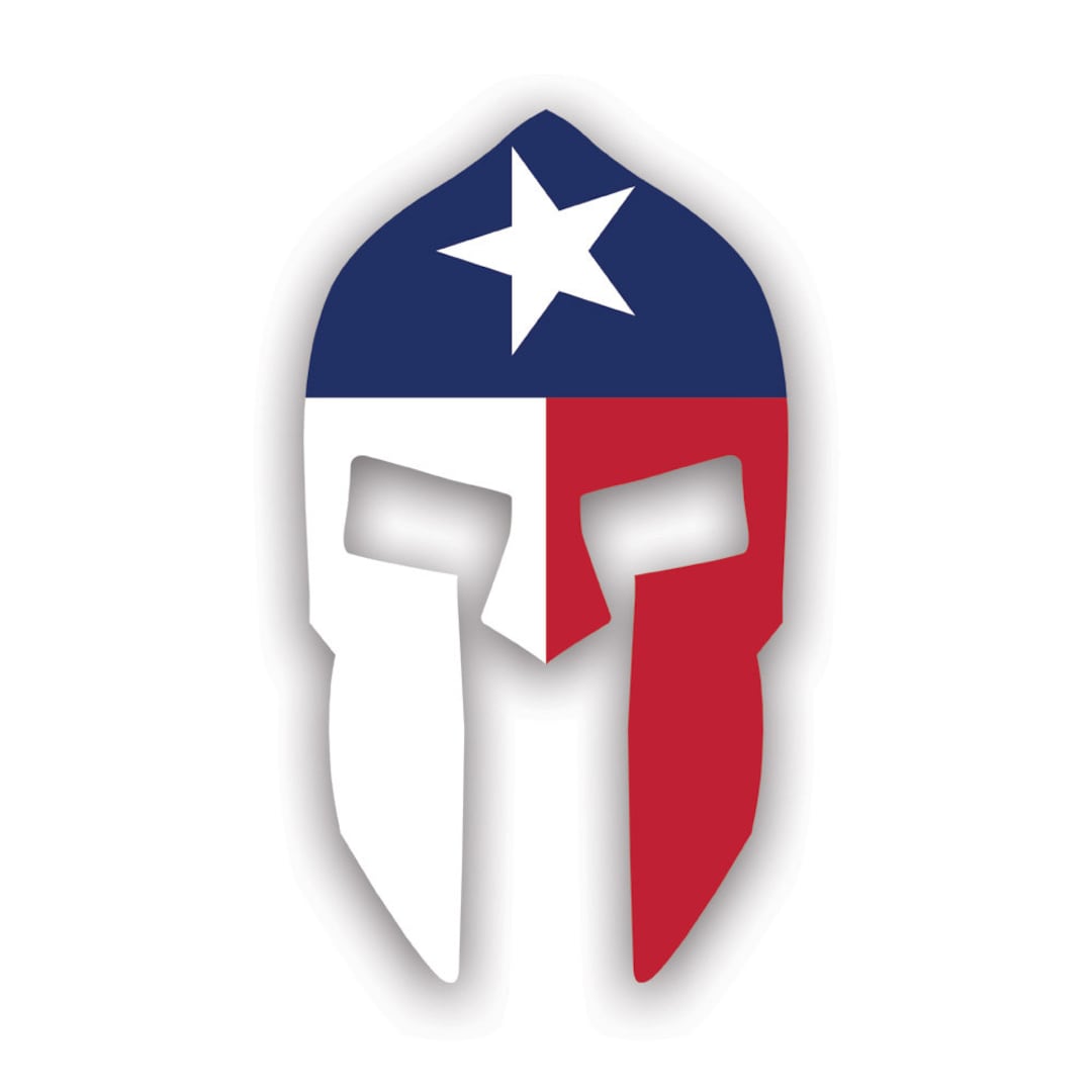 Texas Flag Spartan Helmet Sticker - Decal - American Made - UV ...
