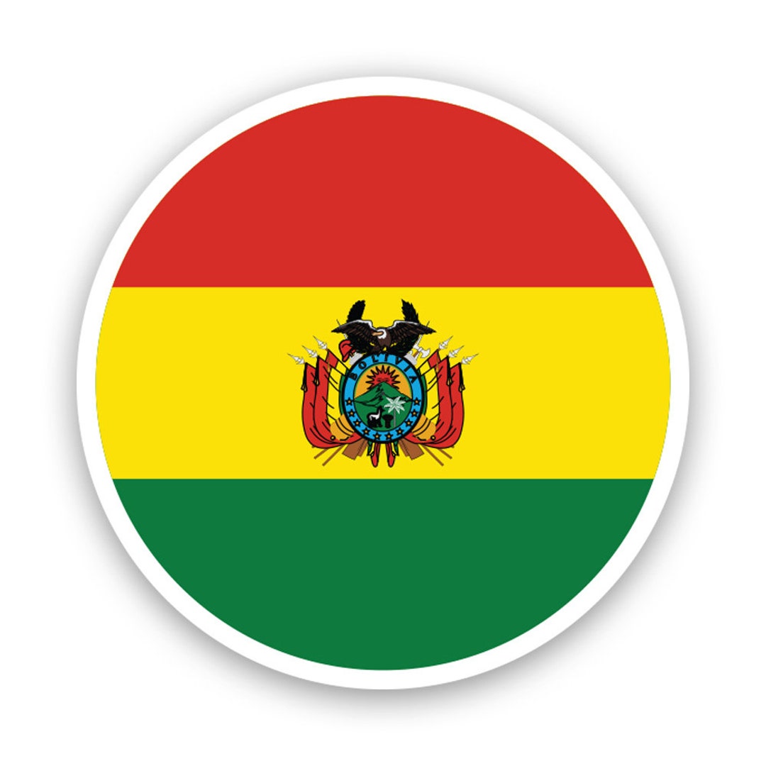 Round Bolivian Flag Sticker - Decal - American Made - UV Protected ...
