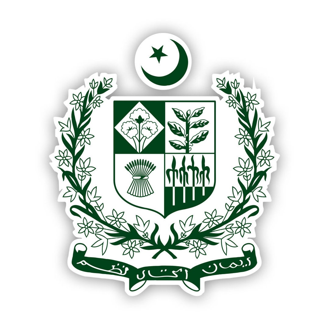 Pakistani Emblem Sticker Decal American Made UV Protected Pakistan Flag ...