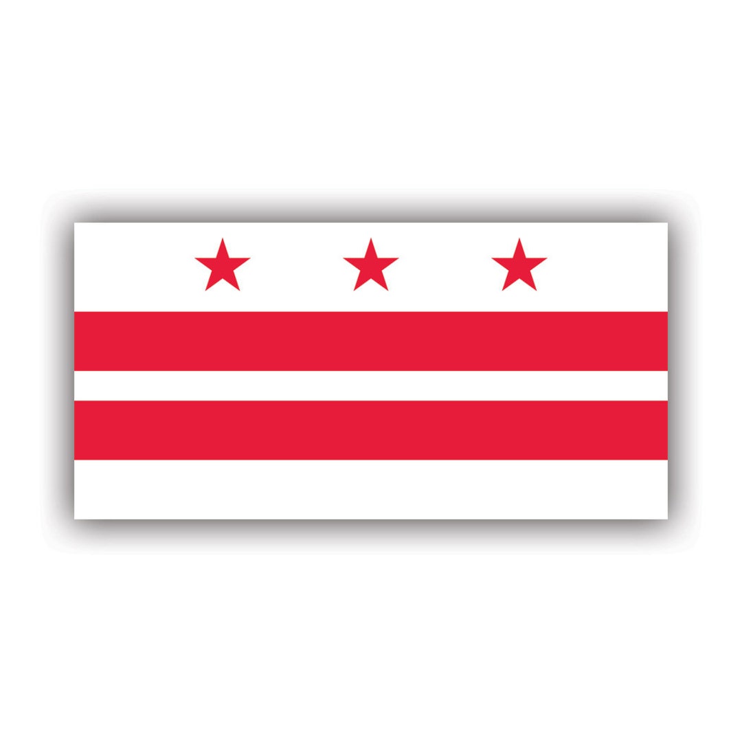 Washington D.C. Flag Sticker - Decal - American Made - UV Protected ...
