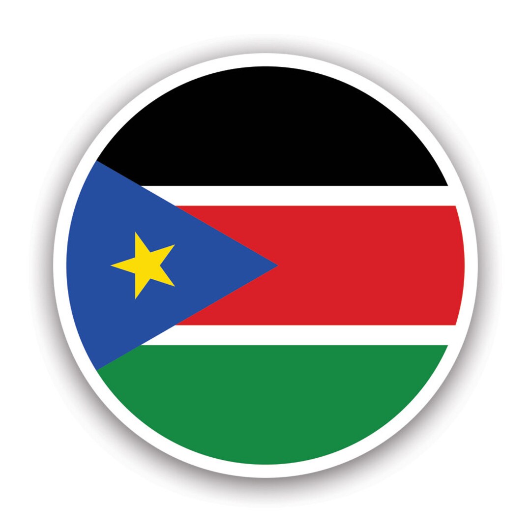Round South Sudanese Flag Sticker - Decal - American Made - UV ...