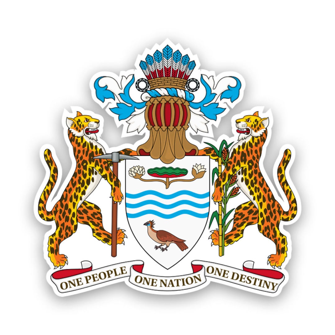 Guyanese Coat of Arms Sticker - Decal - American Made - UV Protected ...