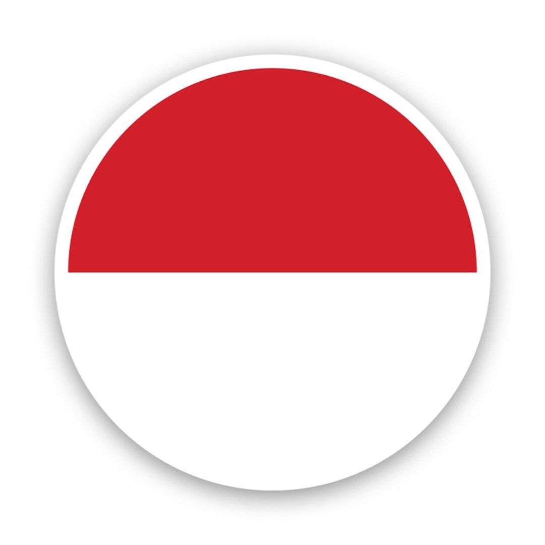 Round Indonesian Flag Sticker - Decal - American Made - UV Protected ...