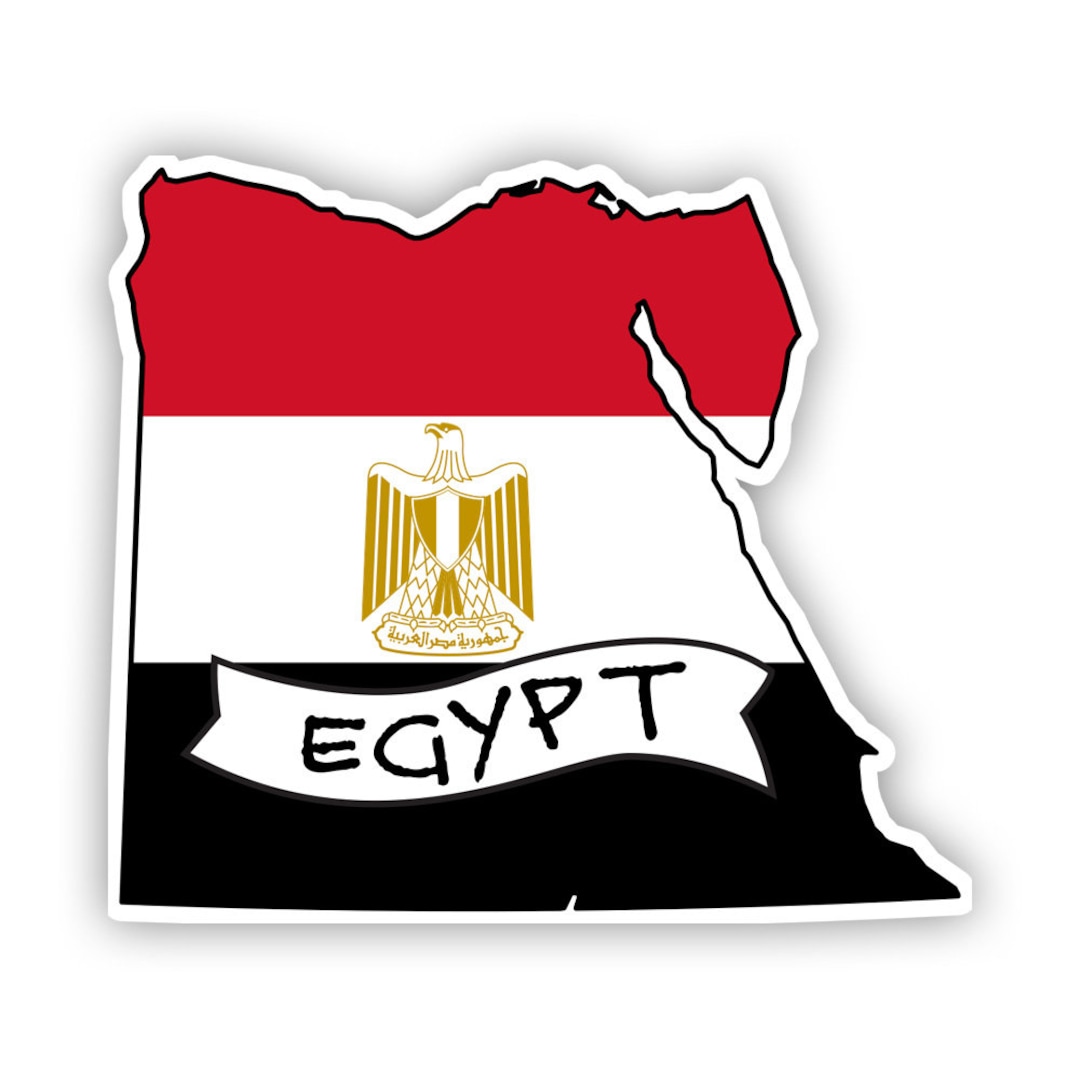 Egyptian Shaped Egypt Flag Sticker - Decal - American Made - UV ...