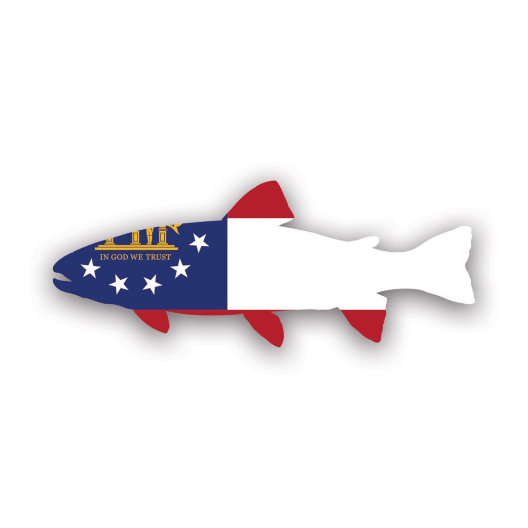 Georgia State Shaped Trout Sticker - Decal - American Made - UV ...
