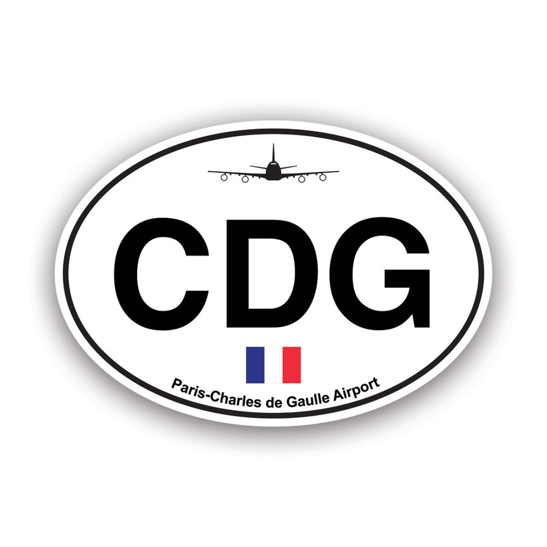 Charles De Gaulle Airport Euro Oval Sticker - Decal - American Made ...