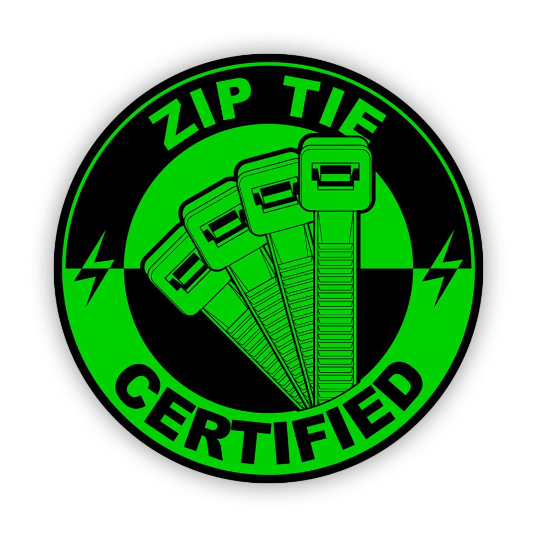 Green Zip Tie Certified Sticker Decal American Made UV Protected Ziptie ...