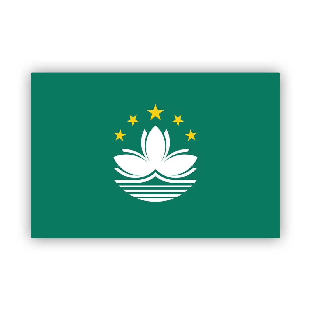 Macau Flag Sticker - Decal - American Made - UV Protected Macauan Macao ...