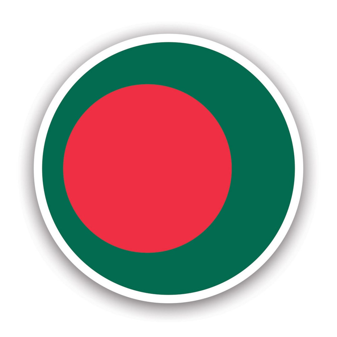 Round Bangladeshi Flag Sticker Decal American Made UV Protected ...