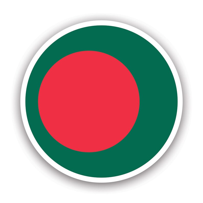Round Bangladeshi Flag Sticker - Decal - American Made - UV Protected ...