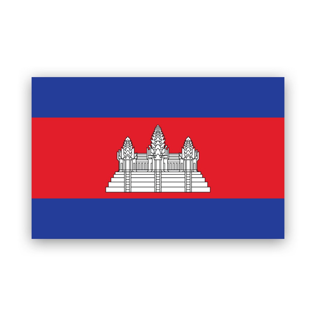 Cambodian Flag Sticker - Decal - American Made - UV Protected ...