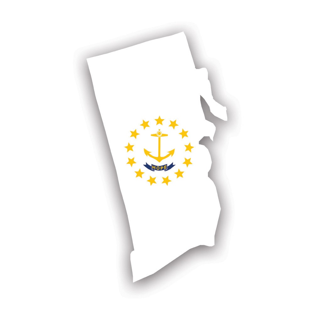 Rhode Island State Shaped Flag Decal RI Map Vinyl Sticker, 46% OFF