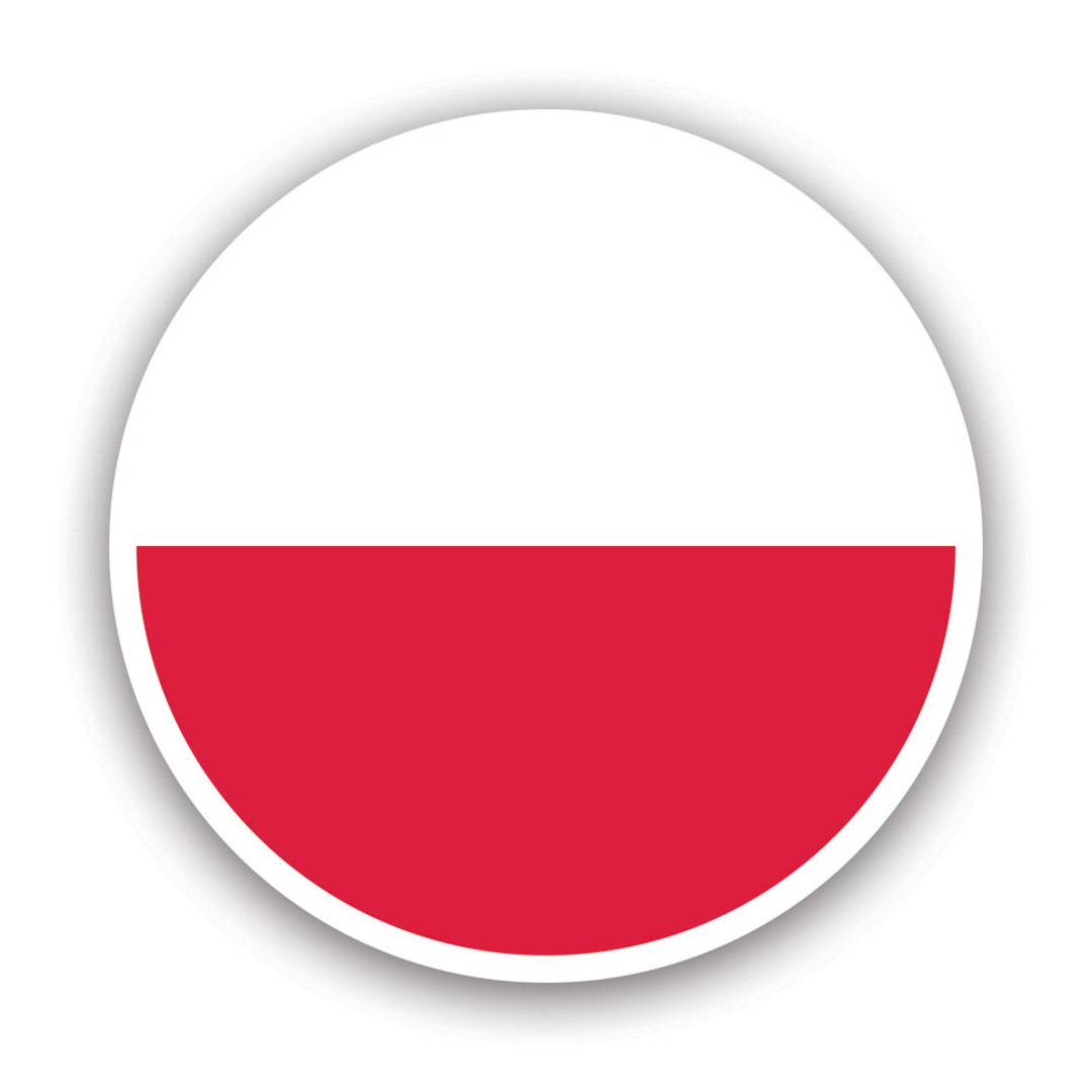 Round Polish Flag Sticker - Decal - American Made - UV Protected Poland ...