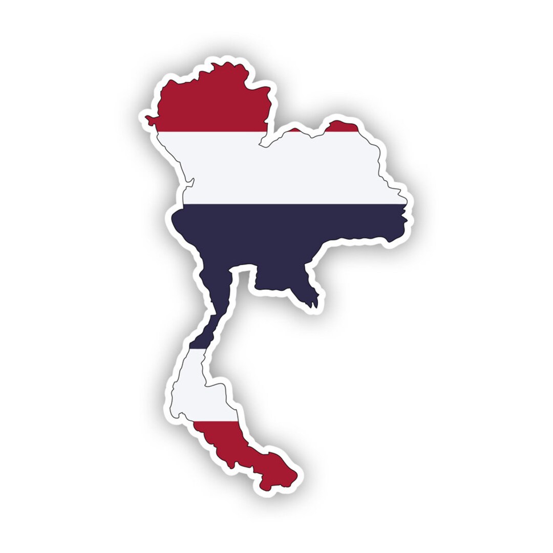 Thai Shaped Thailand Flag Sticker - Decal - American Made - UV ...