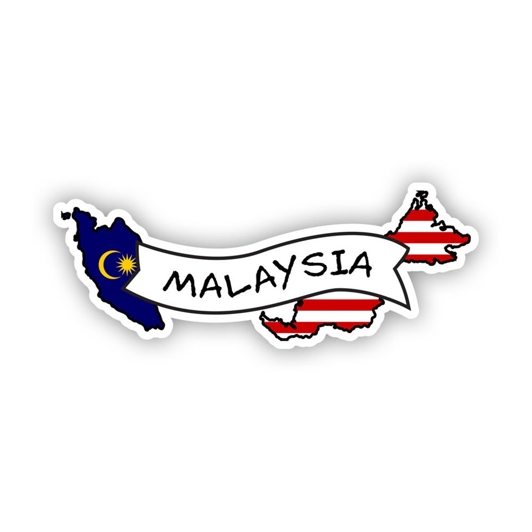 Malaysian Shaped Malaysia Flag Sticker Decal American Made UV Protected ...