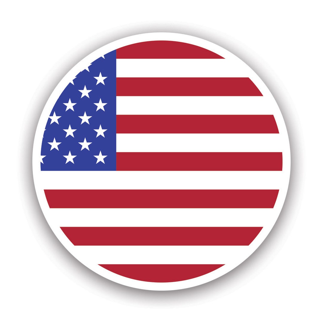 Round American Flag Sticker - Decal - American Made - UV Protected ...